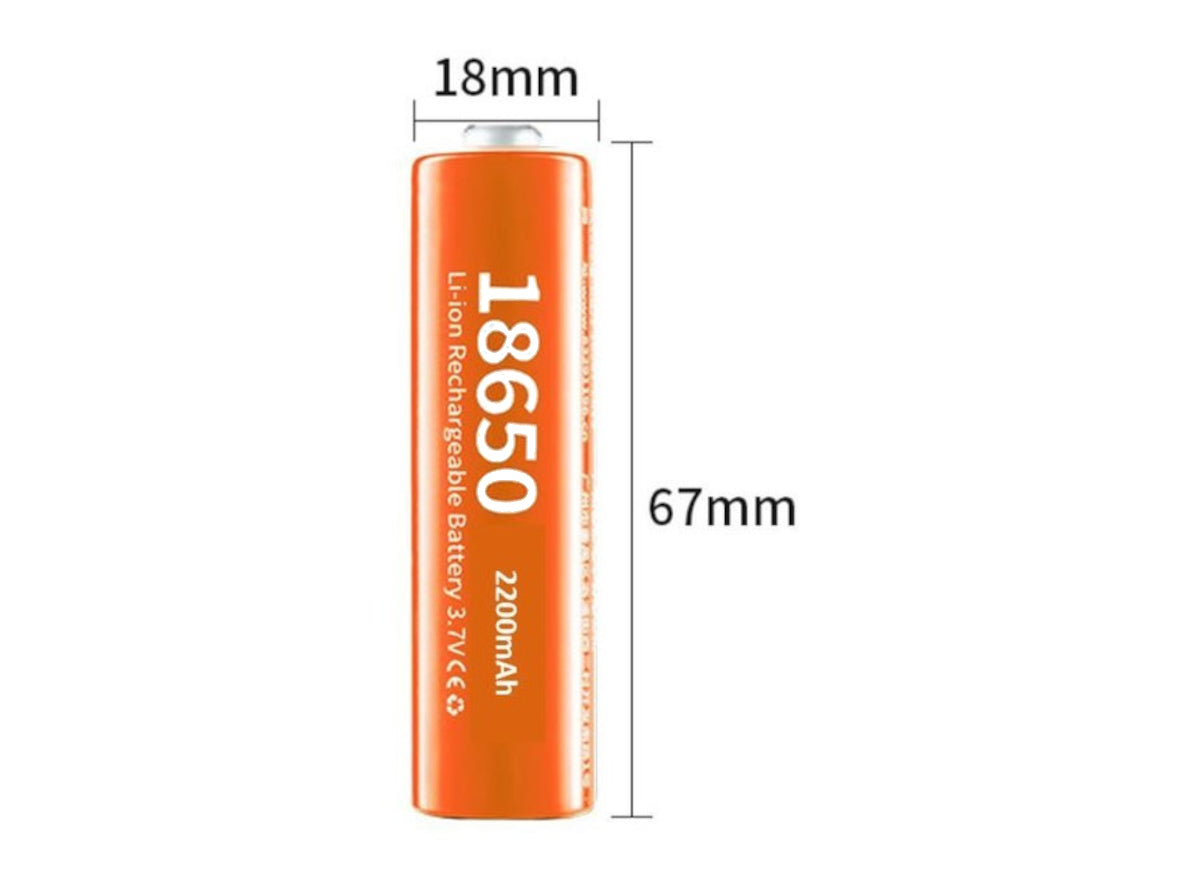 18650 2200mAh 3.7V Li-ion Rechargeable Battery – Button Top ...