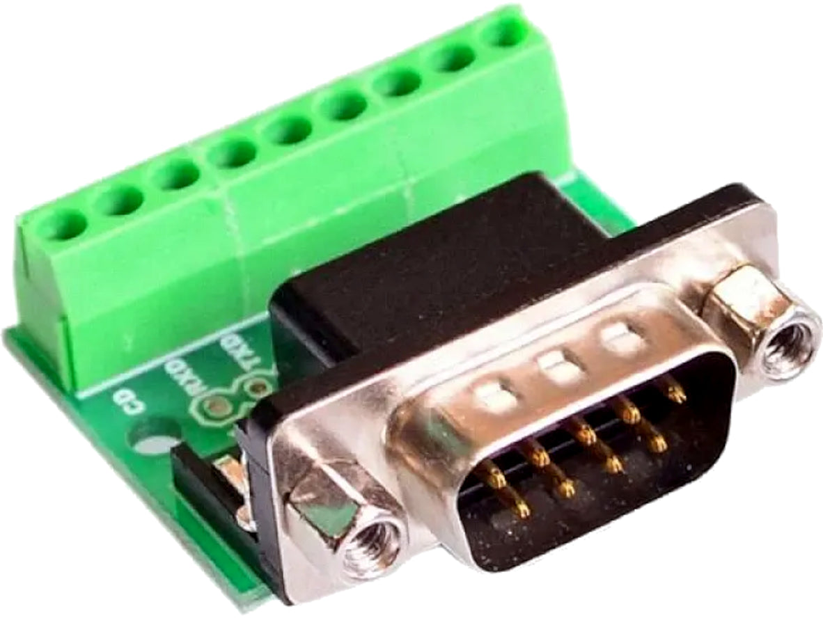 9-Pin Male DB9 (DE-9) RS232 Serial Connector to Screw Terminal Adapter ...