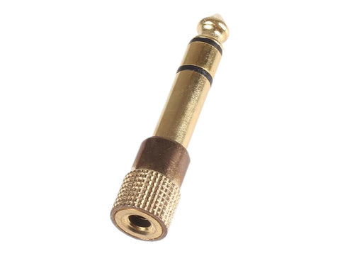 Gold 3.5mm Female Socket to 6.35mm Male Plug Adapter