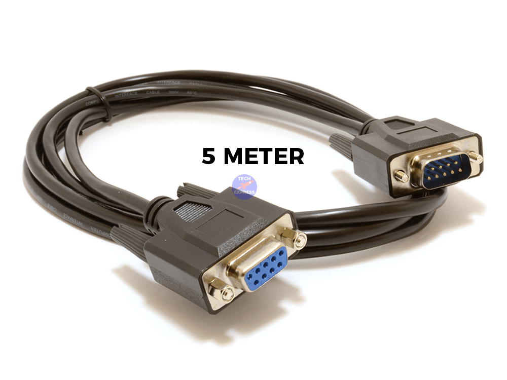 5_Meter_5m_male_to_female_d9_db9_9_pin_serial_rs232_printer_cable_cord ...