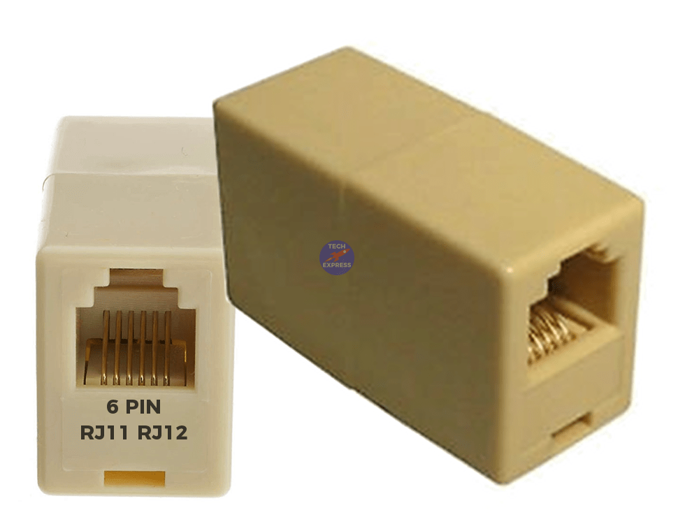 6_PIN_rj12_rj11_female_to_female_cable_cord_lead_joiner_coupler_adapter ...