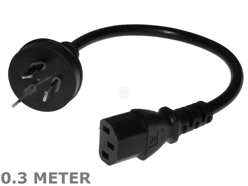 NZ 3 pin male wall plug to IEC Female socket POWER CORD cable lead ...
