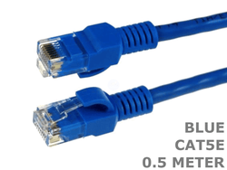 0.5 Meter Cat5e Blue Computer Network LAN Patch Cable Cord .5m Lead ...