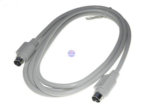 2 Meter PS/2 6 Pin mini-DIN Male to Male cable 2M cord Beige Keyboard ...