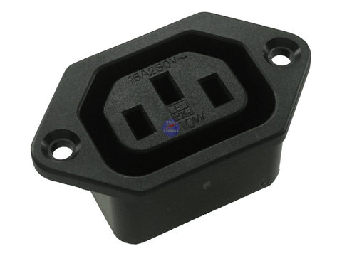 3 Pin IEC C14 Panel Mount AC Power Plug Female Socket Inlet Connector ...