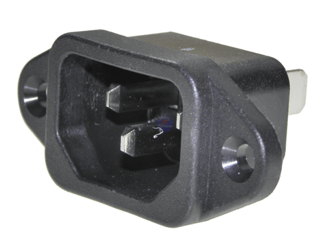 3 Pin IEC C14 Panel Mount AC Power Plug Inlet Connector - techexpress nz