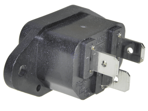 3 Pin IEC C14 Panel Mount AC Power Plug Inlet Connector - techexpress nz