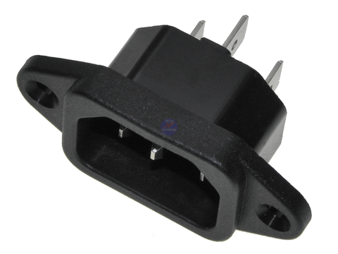 3 Pin IEC C14 Panel Mount AC Power Plug Inlet Connector - techexpress nz