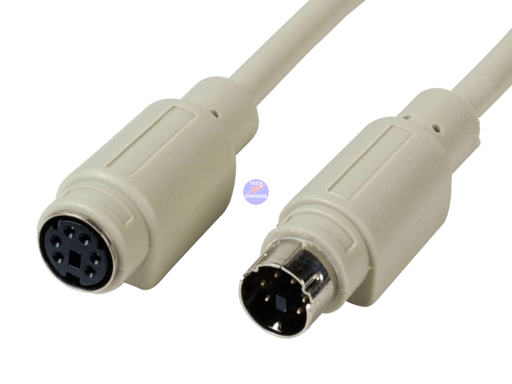 Photograph_of_Beige_2_Meter_6_Pin_PS2_Pin_mini-DIN_Male_to_Female ...