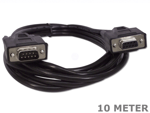 10 Meter 9 Pin DB9 D9 Male to Female RS232 Serial Extension Cable cord ...