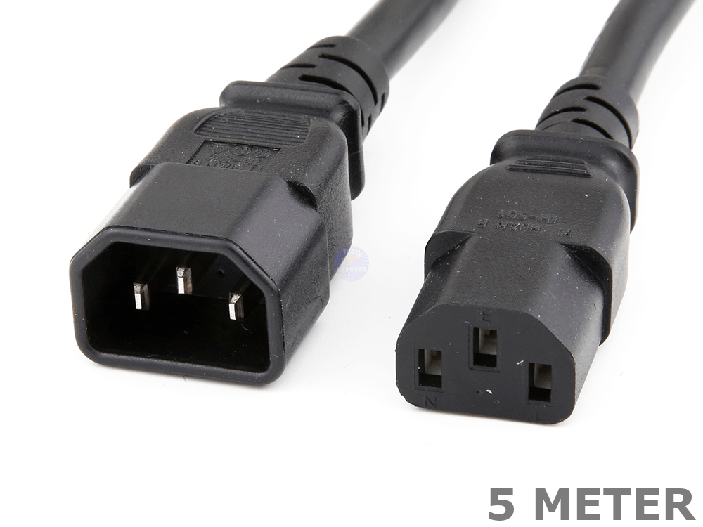 5 Meter 3 pin IEC Male to Female computer power extension cable cord 5 ...