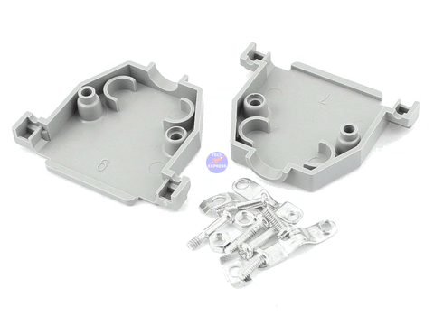Grey ABS DB25 Connector Backshell Hood Cover Housing Back Shell Kit ...