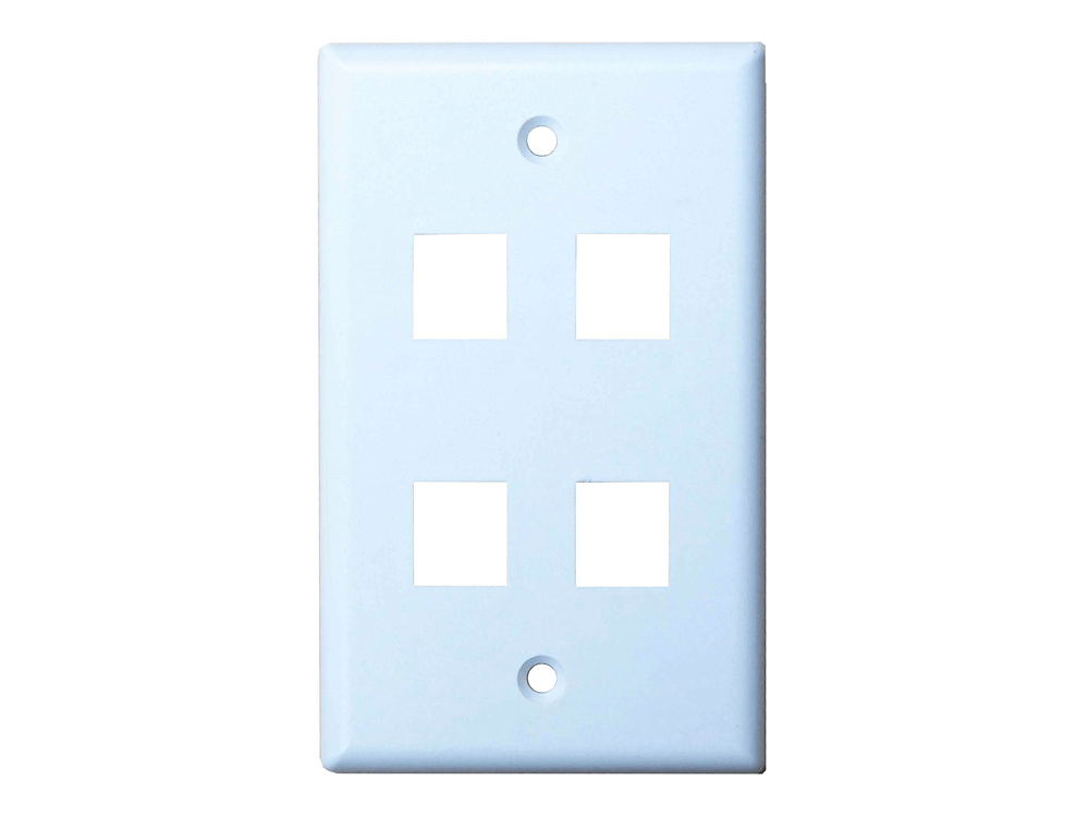 Picture_of_4_Gang_Quad_Port_White_Face_Plate_for_four_Keystone_Jacks ...