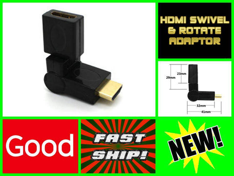 Rotate & Swivel HDMI Male to Female Plug Elbow Port Saver Adapter ...