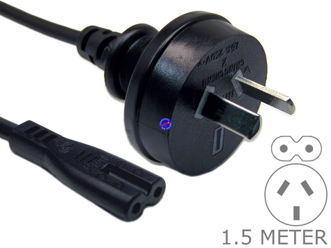 1.5 Meter 2 Pin Figure 8 Power Cable Cord 1.5M Lead - techexpress nz